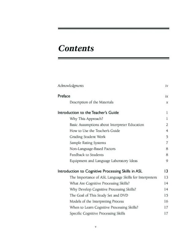 The Effective Interpreting Series: Cognitive Processing Skills in ASL ...