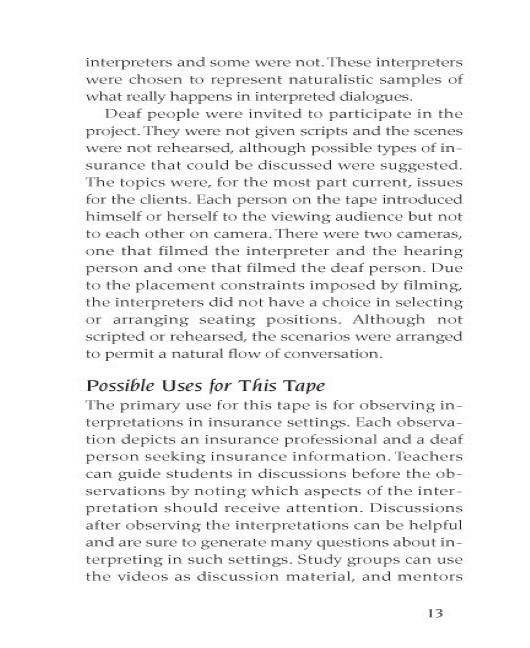 Interpreting in Insurance Settings - Dawn Sign Press